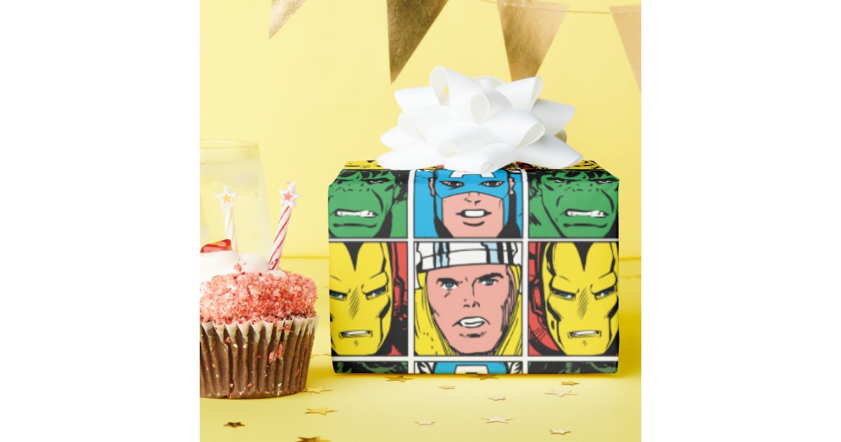 Thor, Iron Man, Captain America, Hulk Pattern Wrapping Paper | Zazzle