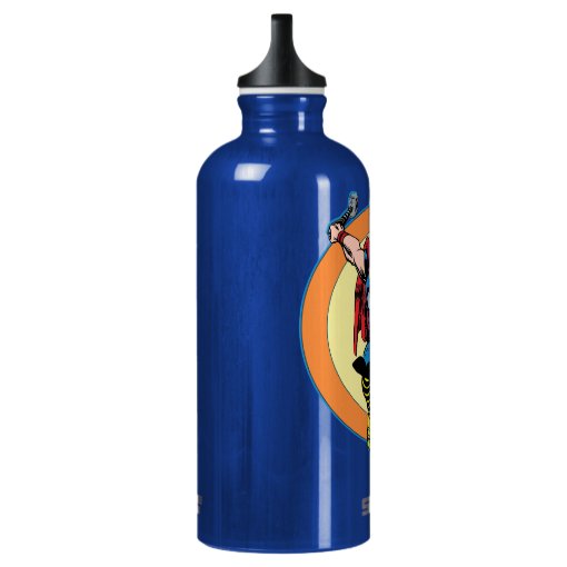 Thor Punch Attack Retro Graphic Aluminum Water Bottle | Zazzle