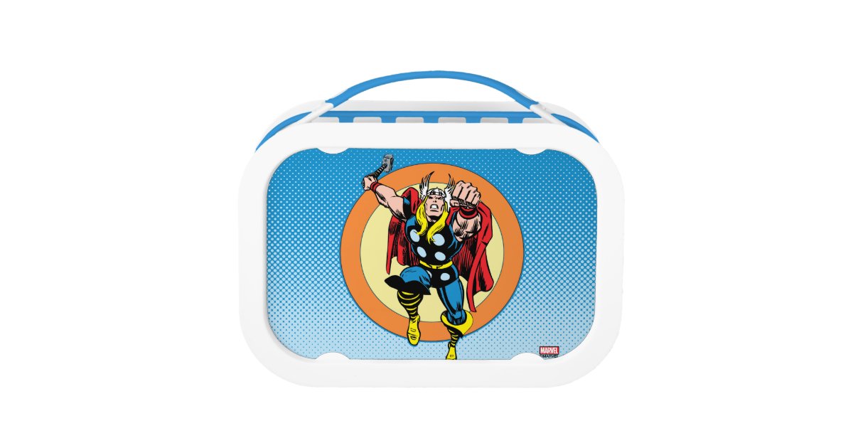 Thor Punch Attack Retro Graphic Lunch Box | Zazzle