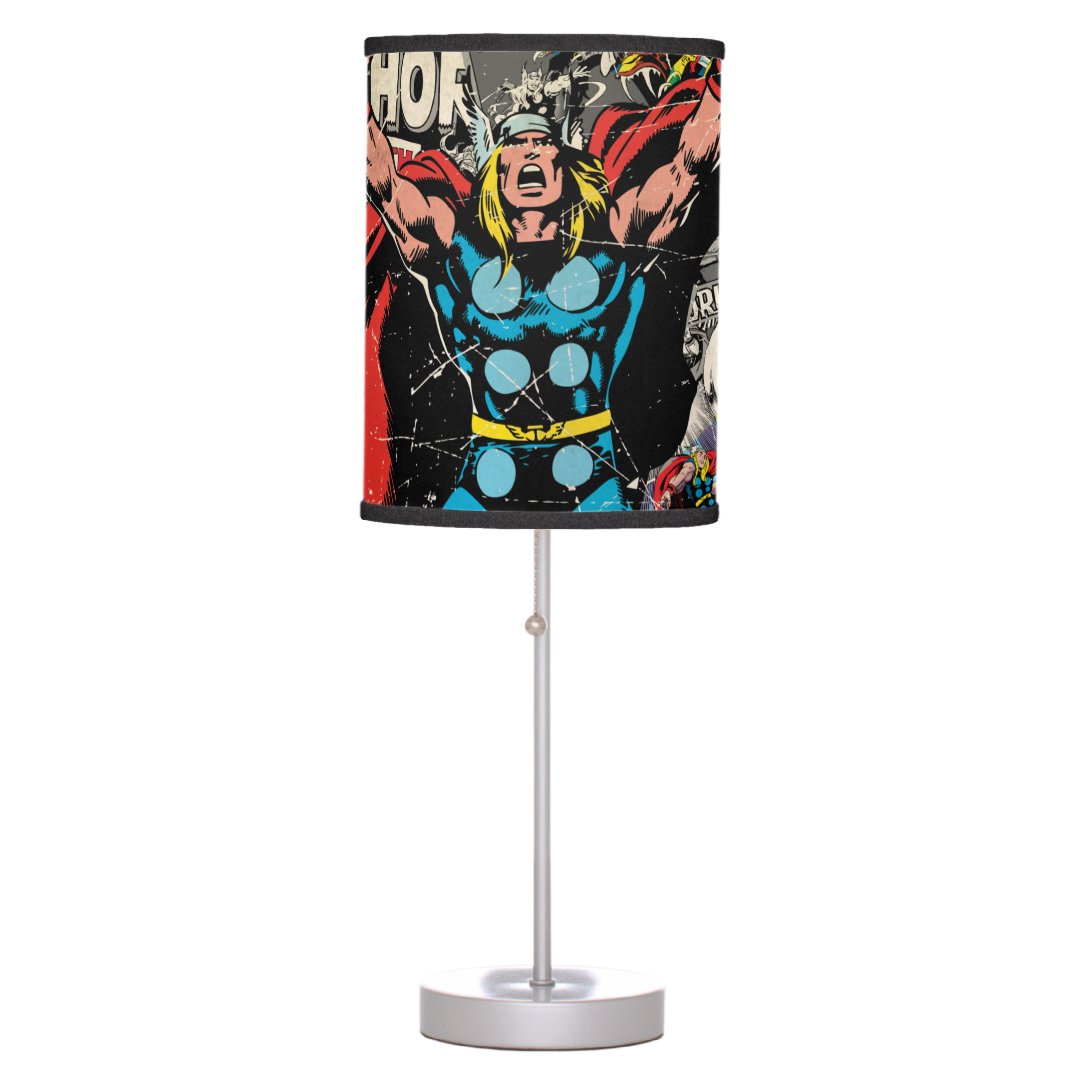Thor Retro Comic Collage Table Lamp | Zazzle