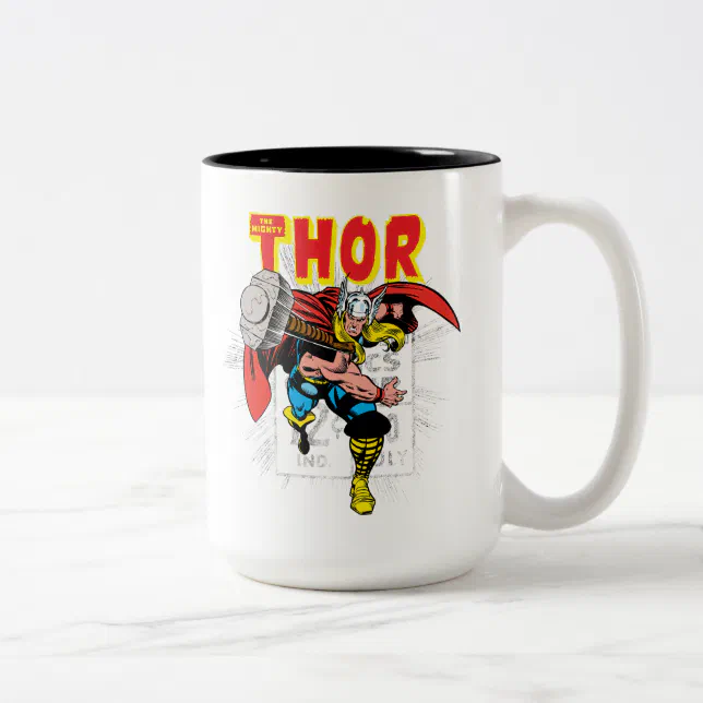 Thor Retro Comic Price Graphic Two-Tone Coffee Mug | Zazzle