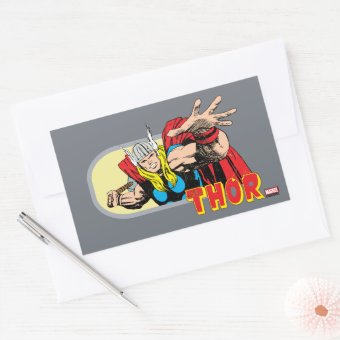 Thor Retro Graphic Rectangular Sticker | Zazzle