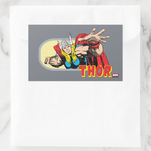 Thor Retro Graphic Rectangular Sticker | Zazzle