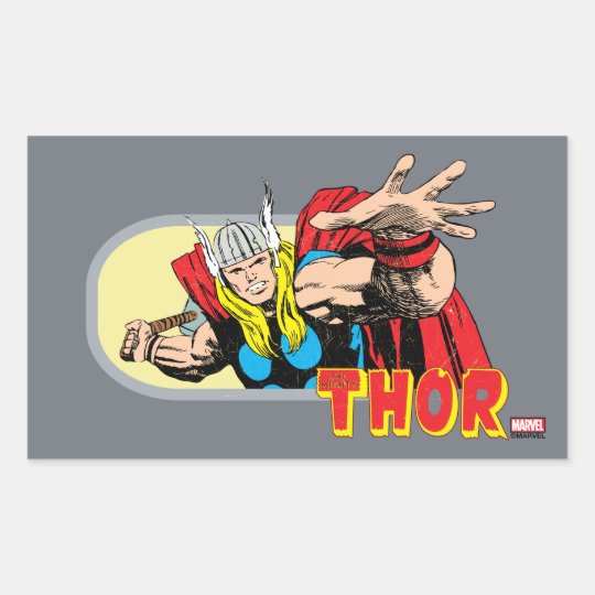 Thor Retro Graphic Rectangular Sticker | Zazzle.com