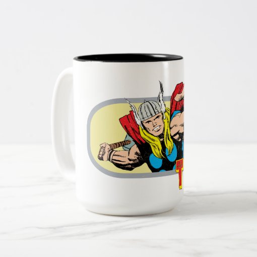 Thor Retro Graphic Two-Tone Coffee Mug | Zazzle