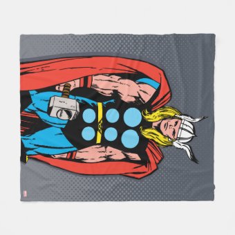 Thor Standing Tall Retro Comic Art Fleece Blanket | Zazzle