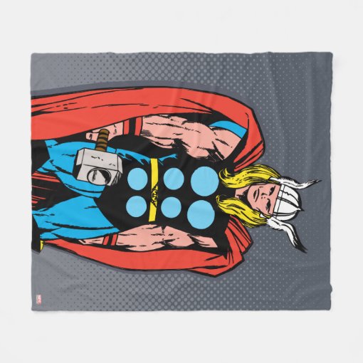 Thor Standing Tall Retro Comic Art Fleece Blanket | Zazzle