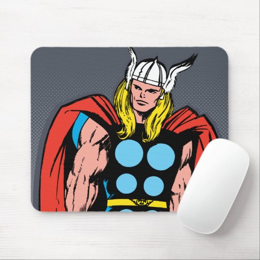 Thor Standing Tall Retro Comic Art Mouse Pad | Zazzle