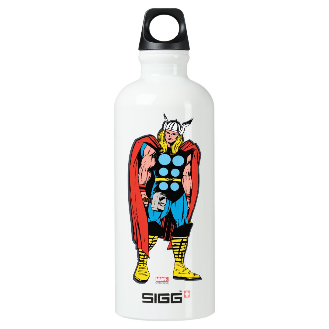 Thor Standing Tall Retro Comic Art Water Bottle | Zazzle