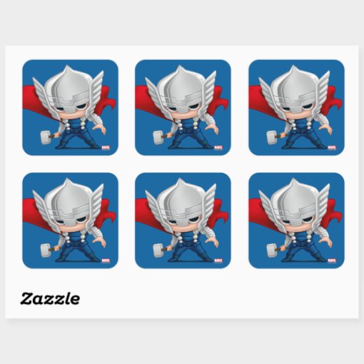 Thor Stylized Art Square Sticker | Zazzle