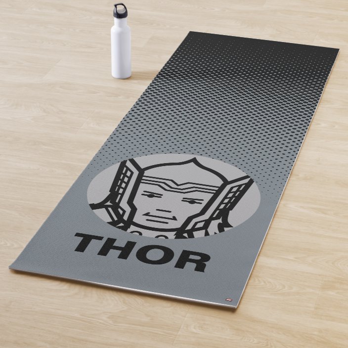Thor Stylized Line Art Icon Yoga Mat | Zazzle.com
