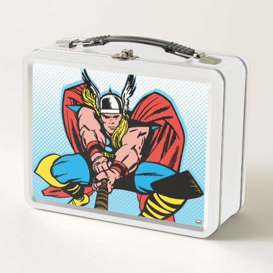 Thor Swinging Mjolnir Forward Metal Lunch Box | Zazzle.com