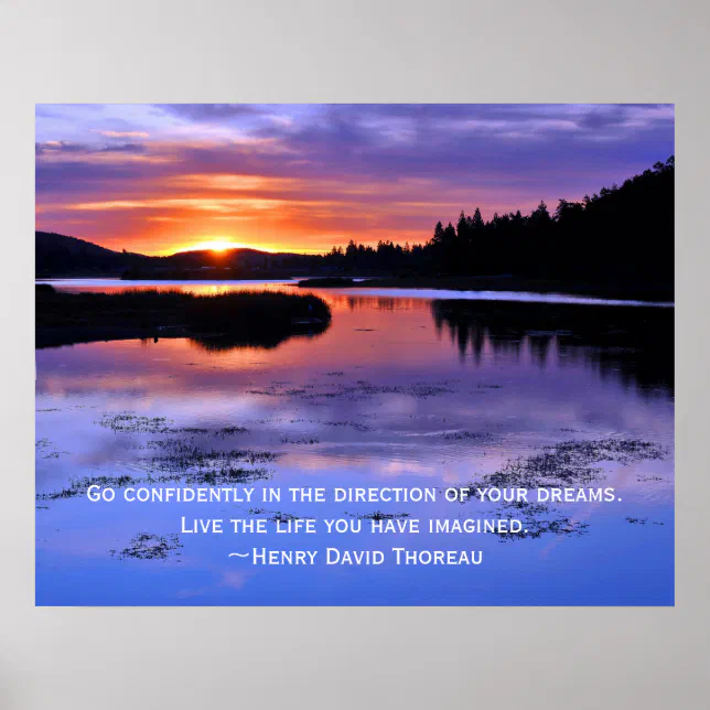 Thoreau quote and Big Bear Sunrise Poster | Zazzle