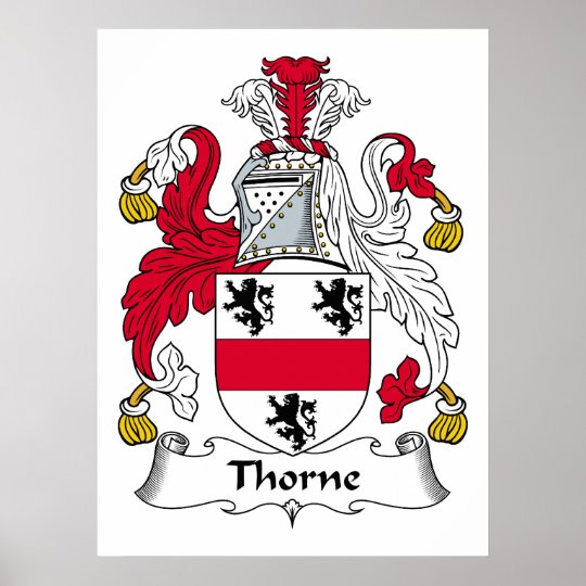 Thorne Family Crest Poster | Zazzle.com