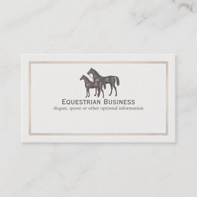 Thoroughbred Horse Equestrian Business Card | Zazzle
