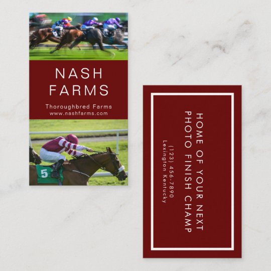 Thoroughbred Horse Trainer Racing Business Cards | Zazzle.com