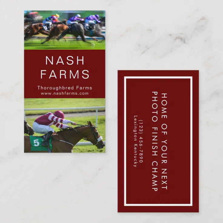 Thoroughbred Horse Trainer Racing Business Cards | Zazzle