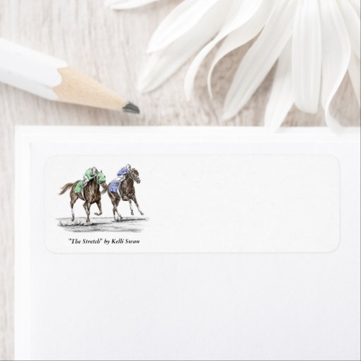 Thoroughbred Horses Racing Label | Zazzle