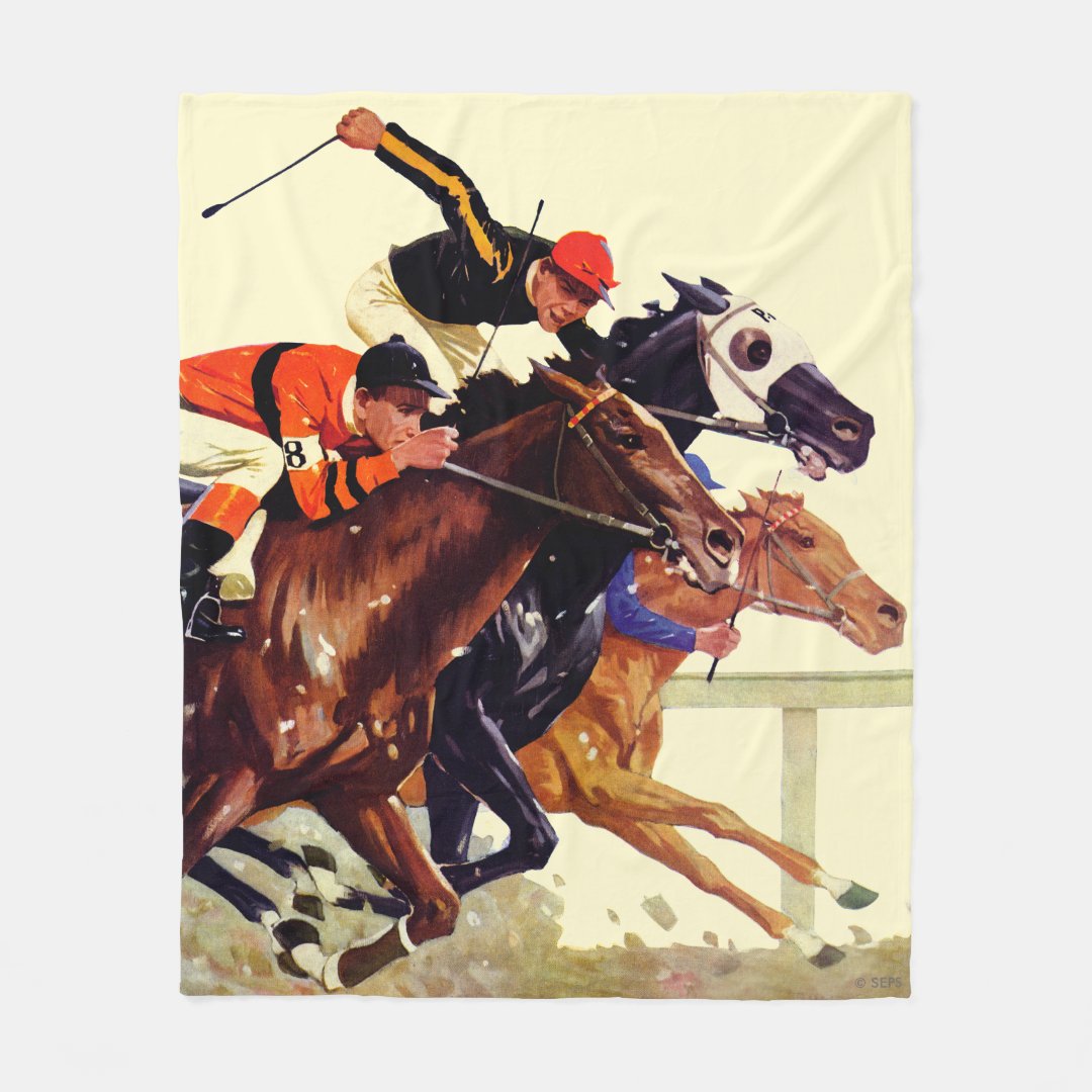 Thoroughbred Race Fleece Blanket | Zazzle