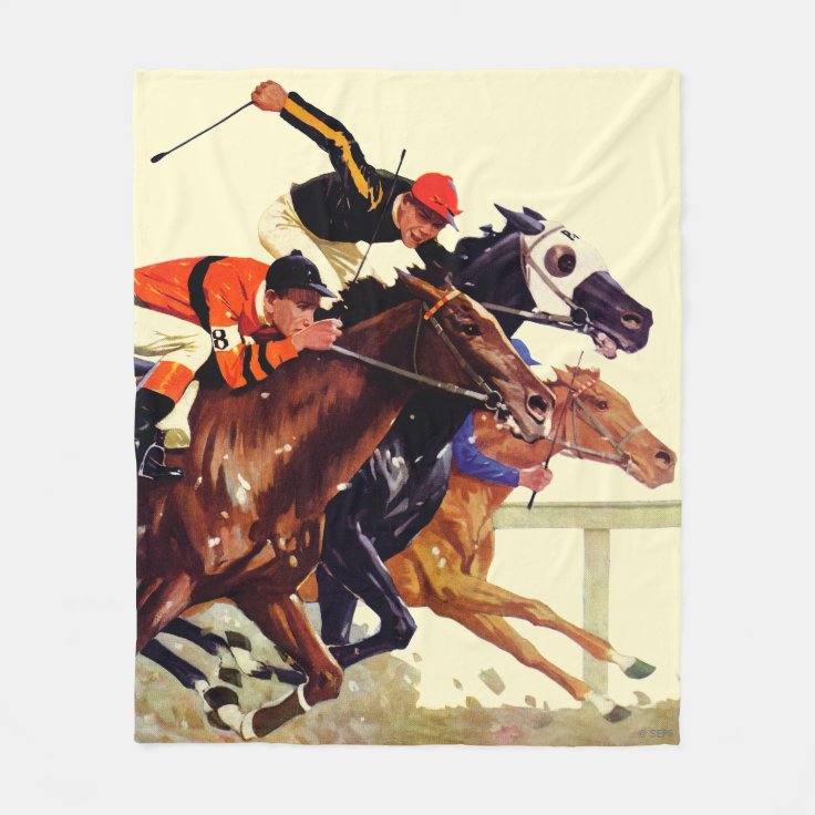 Thoroughbred Race Fleece Blanket | Zazzle