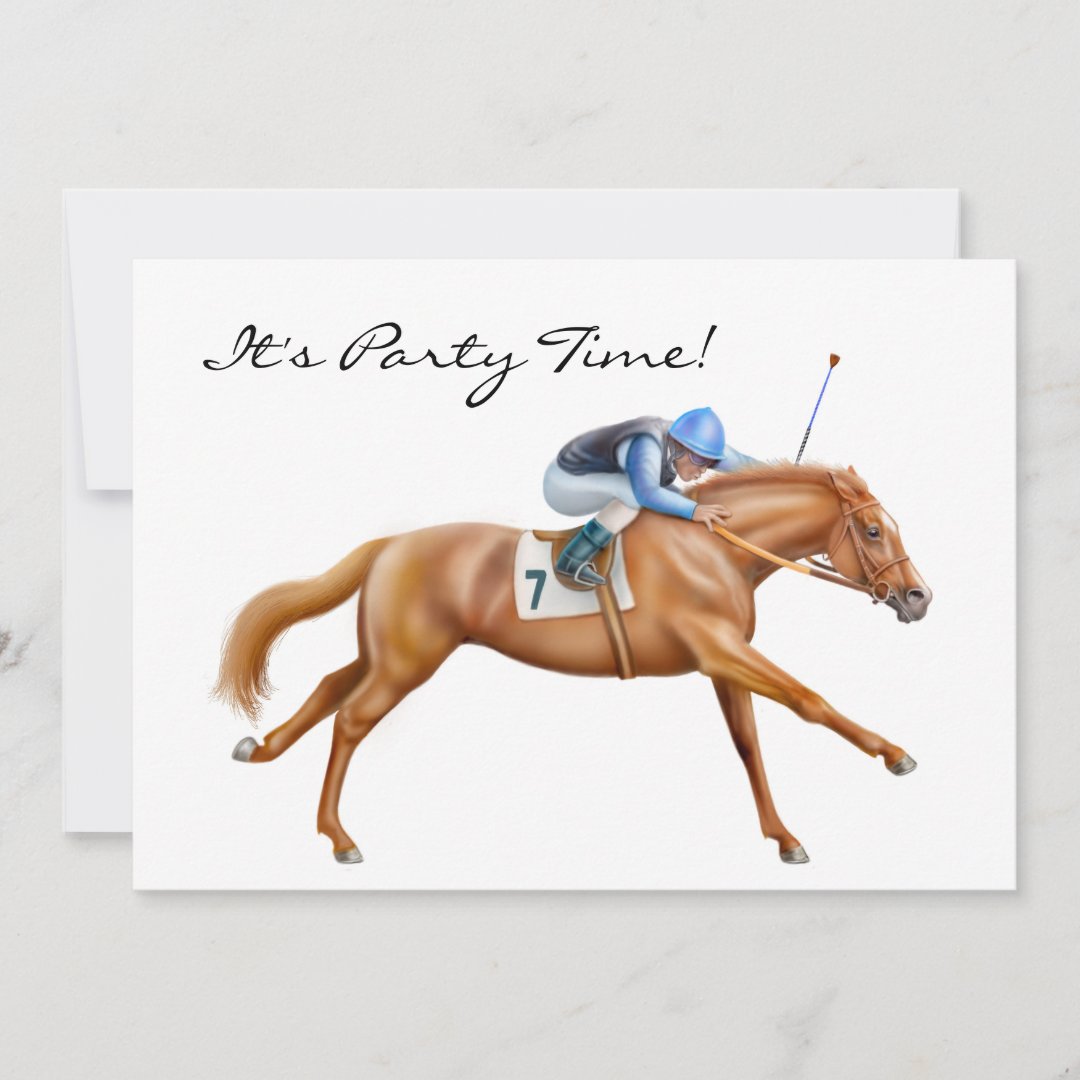 Thoroughbred Race Horse Invitation | Zazzle