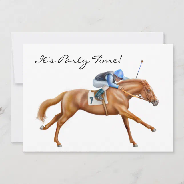 Thoroughbred Race Horse Invitation | Zazzle