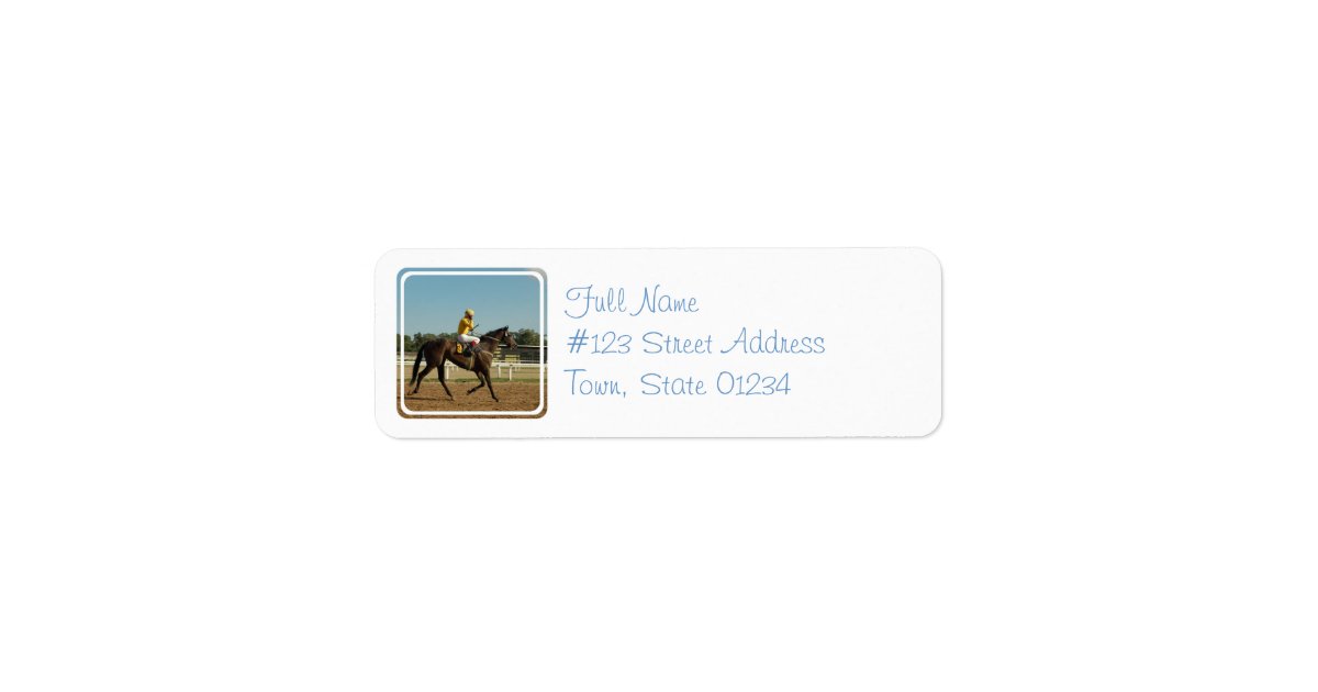Thoroughbred Race Horse Mailing Label | Zazzle