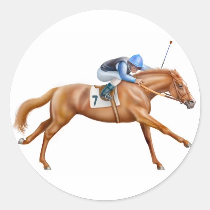 Thoroughbred Racehorse Sticker | Zazzle.com