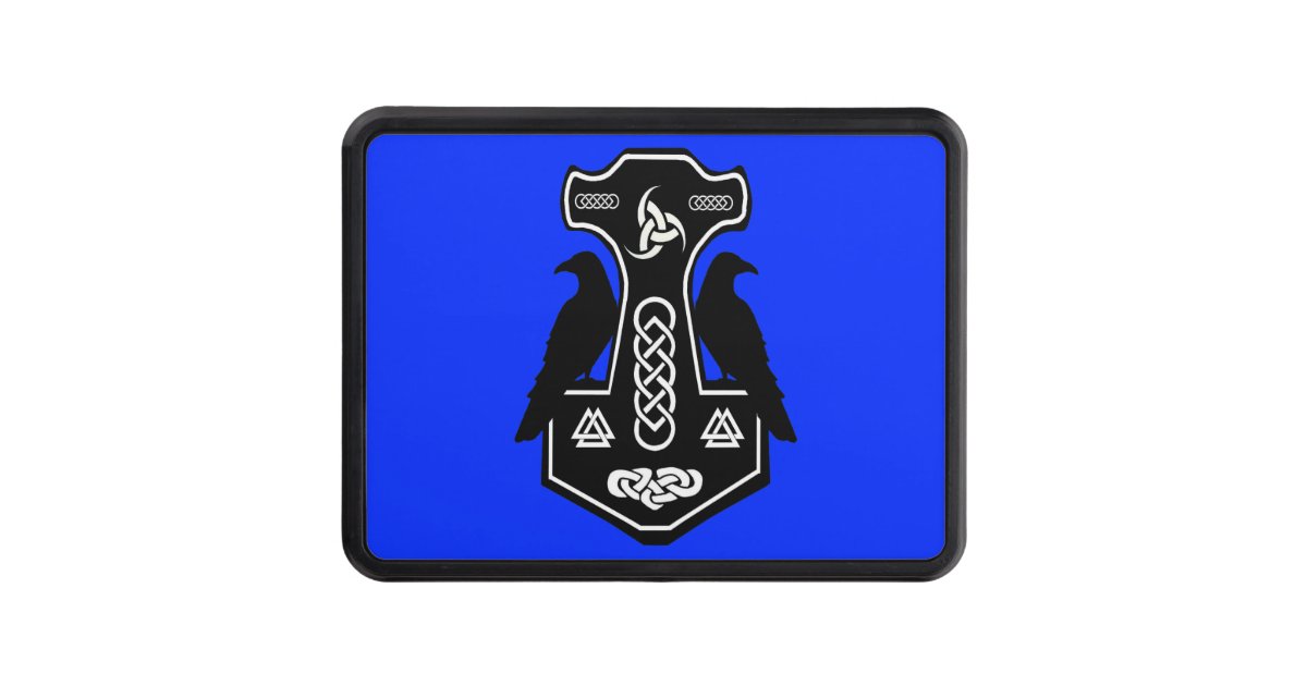 Thor's Hammer With Ravens Trailer Hitch Cover | Zazzle
