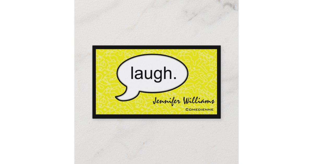 Thought Cloud Laugh Comedian Business Card | Zazzle