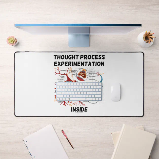 Thought Process Experimentation Inside Neuron Desk Mat | Zazzle