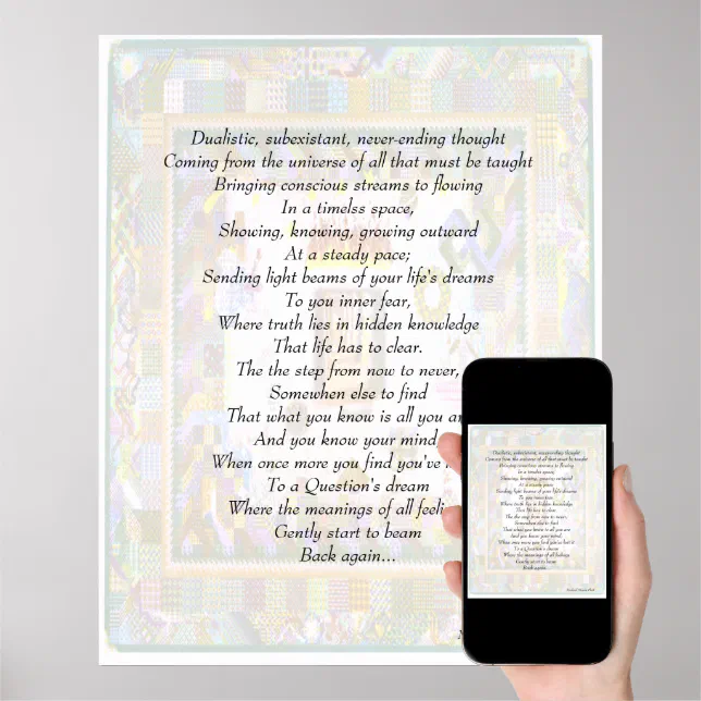 Thought Provoking Poem on Psychedelic Background Poster | Zazzle