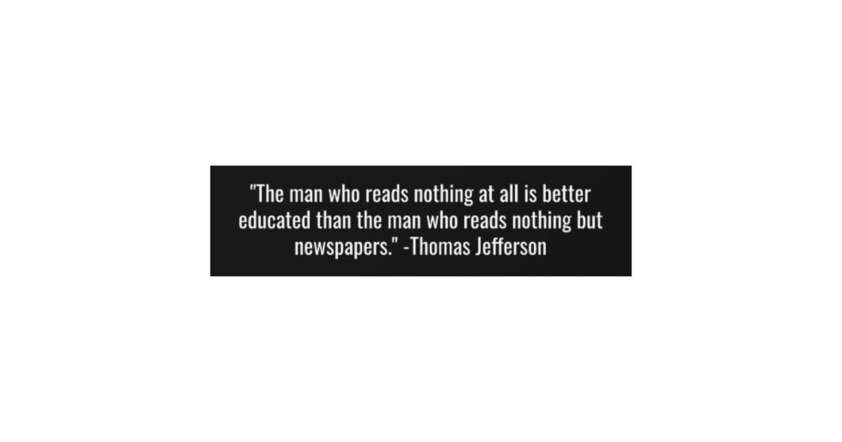 Thought-Provoking Thomas Jefferson Bumper Sticker | Zazzle