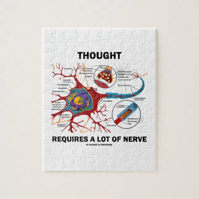 Thought Requires A Lot Of Nerve (Neuron / Synapse) Jigsaw Puzzle | Zazzle