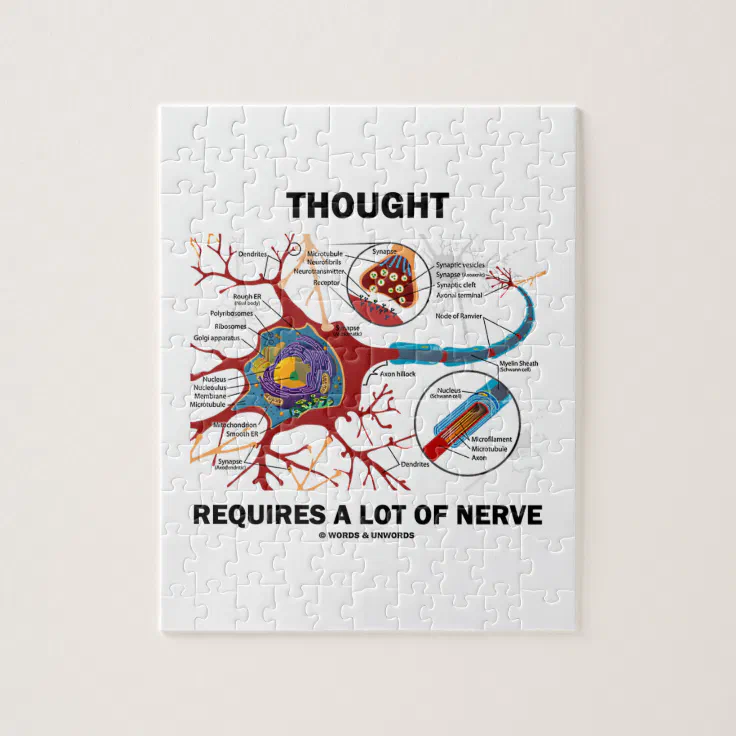 Thought Requires A Lot Of Nerve (Neuron / Synapse) Jigsaw Puzzle | Zazzle