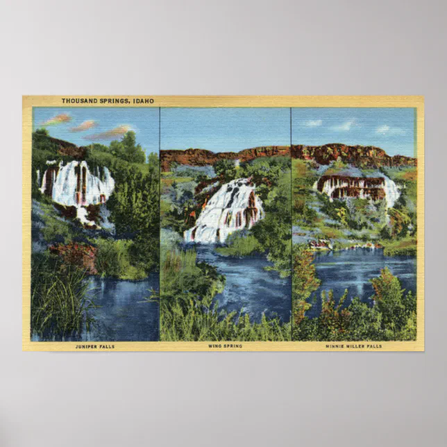 Thousand Springs, ID - Juniper, Wing, and Minnie Poster | Zazzle