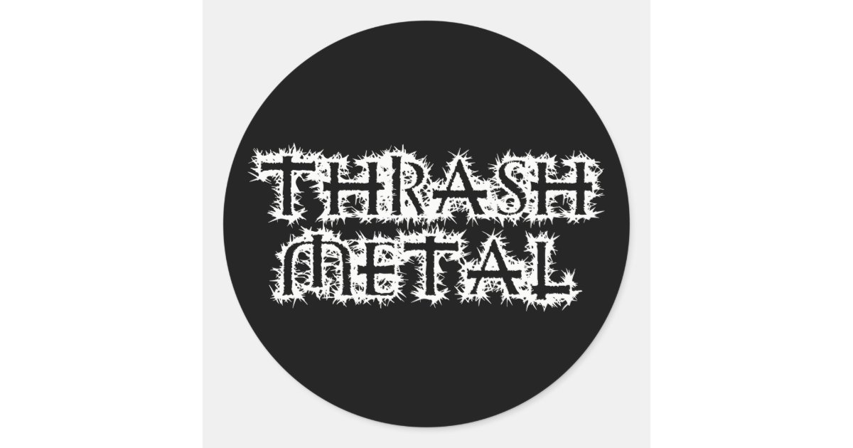 Thrash Metal Classic Round Sticker | Zazzle