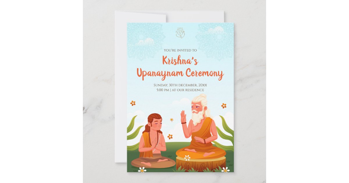 Thread Ceremony invitations & Upanayanam invites | Zazzle