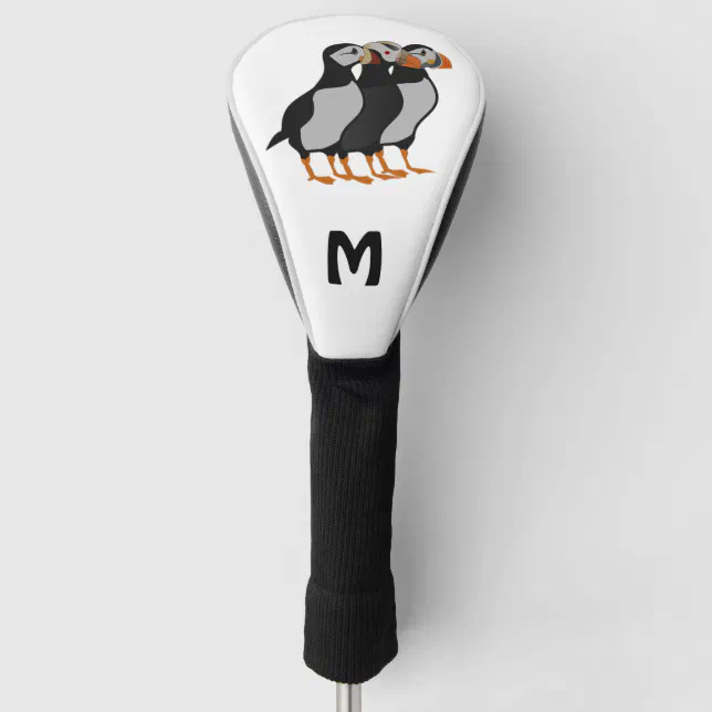 Three Adorable Puffin Standing Together Cartoon Golf Head Cover | Zazzle