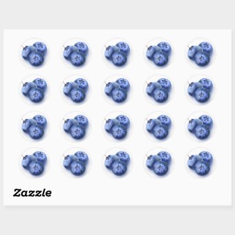 Three blueberries classic round sticker | Zazzle