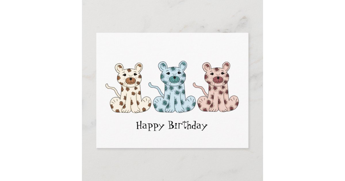 Three Cartoon Leopards Postcard | Zazzle