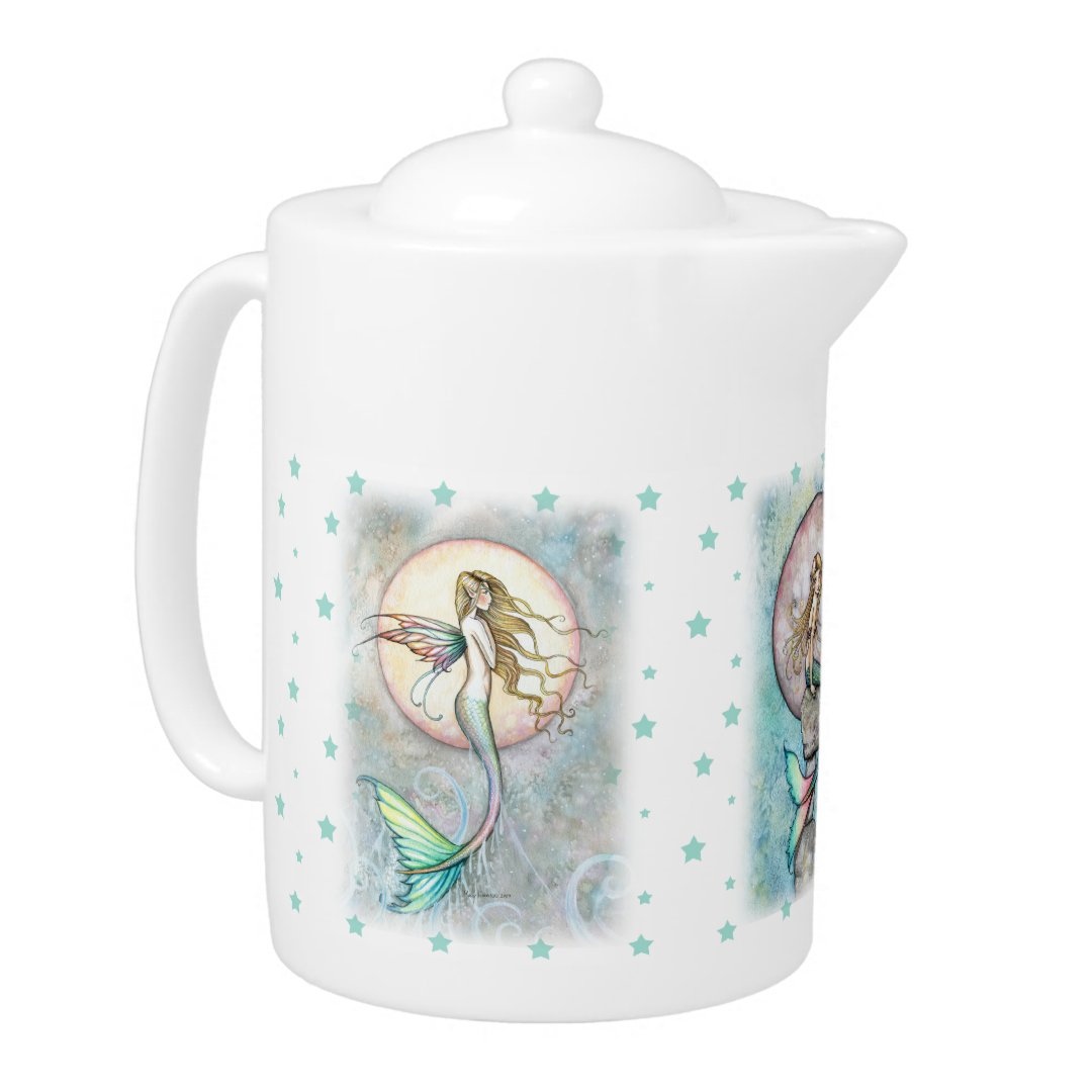Three Celestial Mermaids Teapot | Zazzle