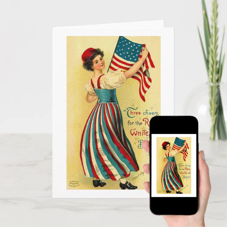 Three Cheers for the Red White and Blue Card | Zazzle