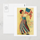 Three Cheers for the Red White and Blue Postcard | Zazzle