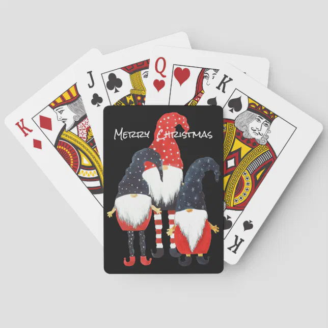 Three Christmas Elf Playing Cards | Zazzle