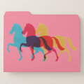 Three Colorful Prancing Horses File Folders Set | Zazzle