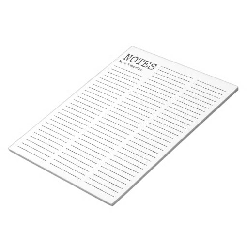 Three-Column Rough Pencil Lined Notepad | Zazzle