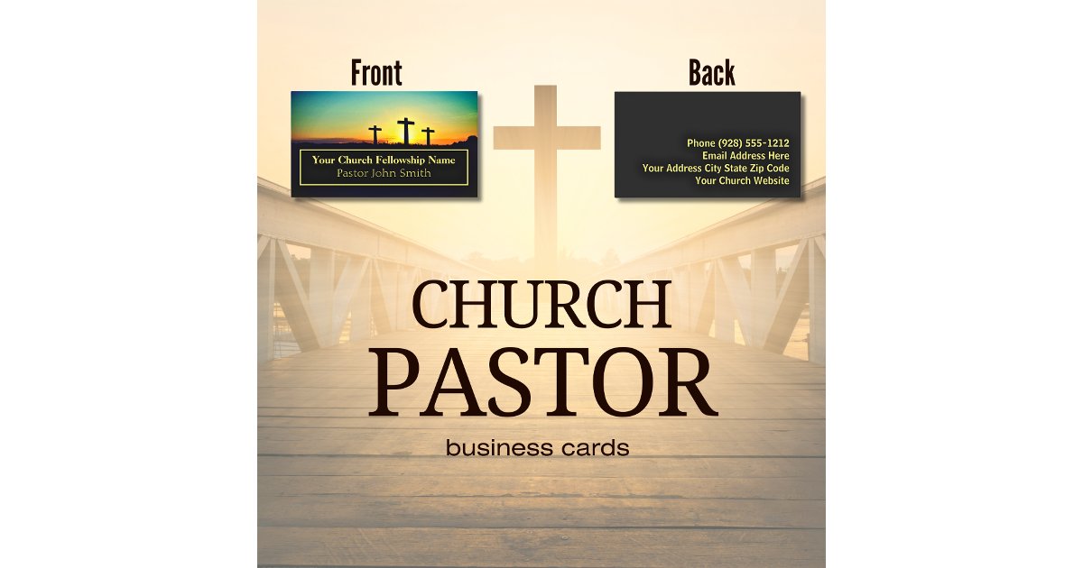 Three Crosses Church Pastor Business Cards | Zazzle