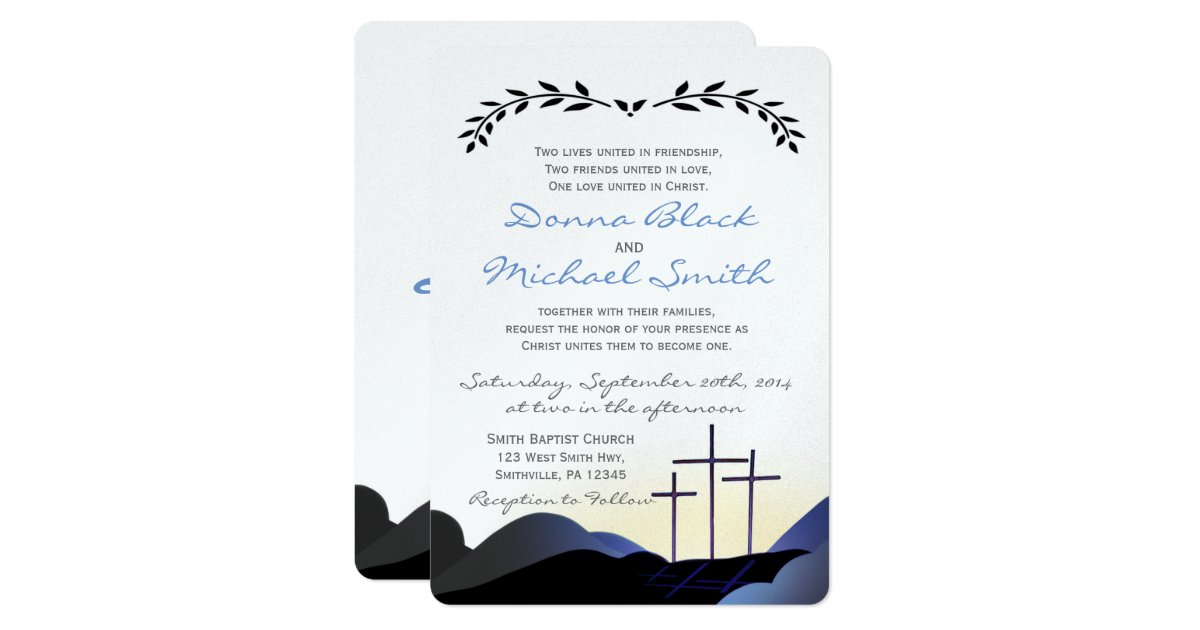 Three Crosses Religious Wedding Invitations | Zazzle.com