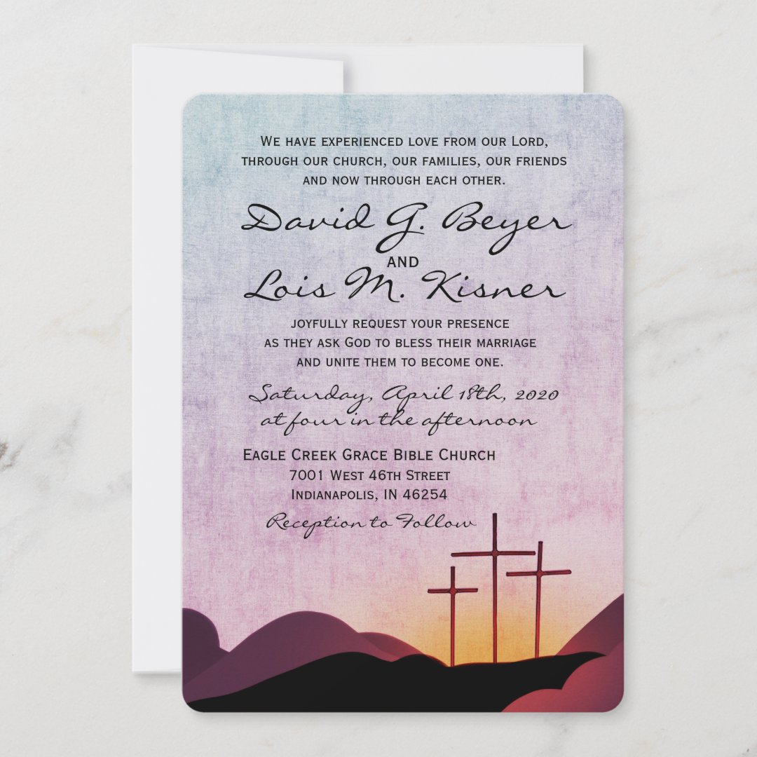 Three Crosses Wedding Invitation | Zazzle